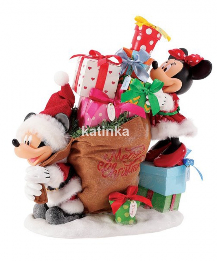 Figurina Minnie and Mickey Mouse Christmas Eve